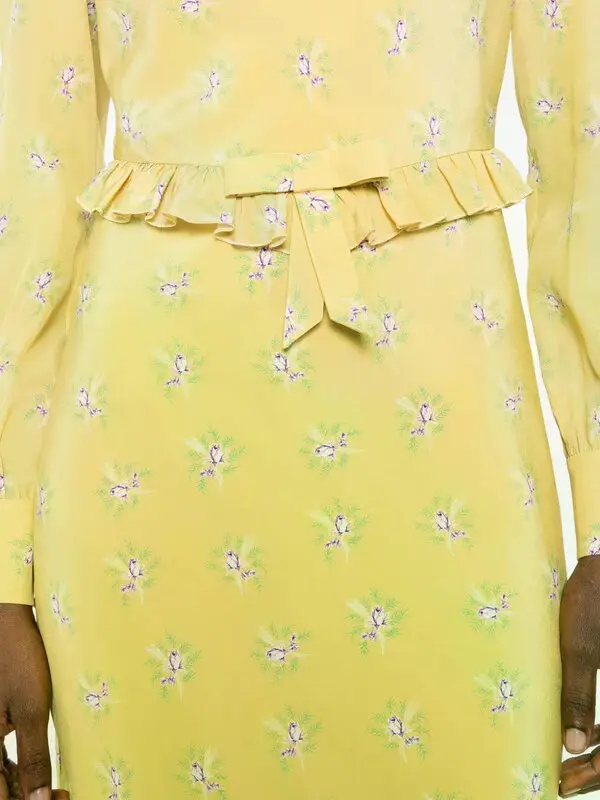 Alessandra Rich Floral-print Ruffled Midi Dress
