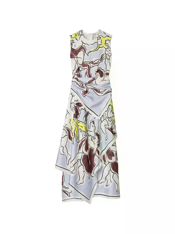 Tory Burch Printed Silk Dress - Blue