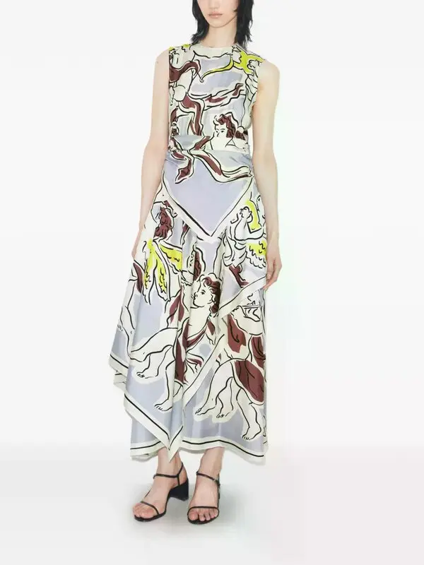 Tory Burch Printed Silk Dress - Blue
