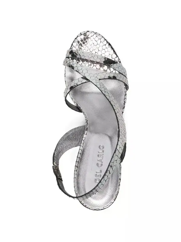 DEL CARLO Cannes Strappy Snakeskin-effect Sandals