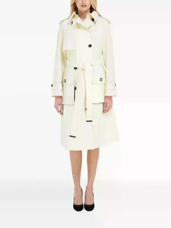 FERRAGAMO Coated Linen Trench Coat - Neutrals