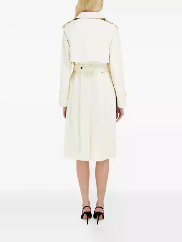 FERRAGAMO Coated Linen Trench Coat - Neutrals