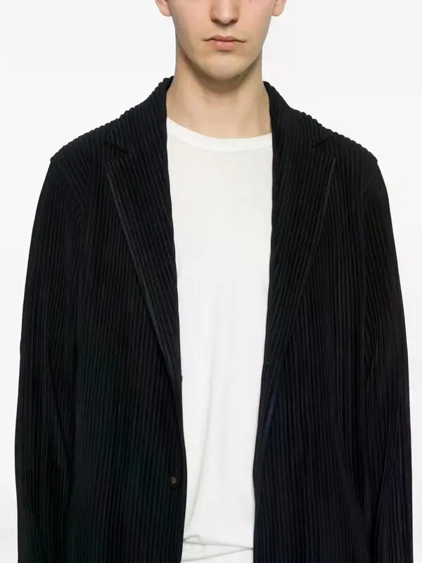 Issey Miyake Pleated Blazer - Blue