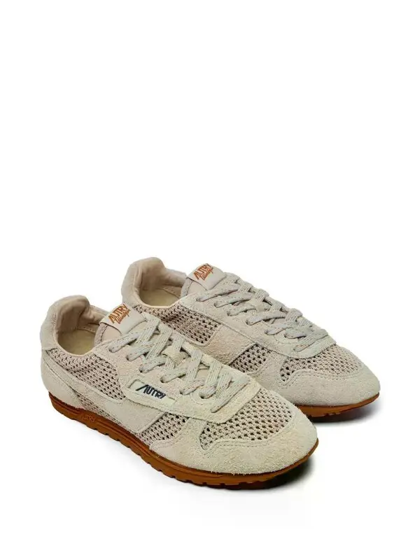 AUTRY Windspin Mesh Panelling Suede Sneakers - Neutrals