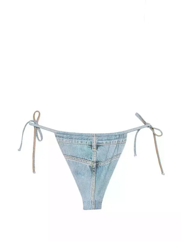 DIESEL® Trompe L'oeil Denim Effect Bikini Bottoms - Blue