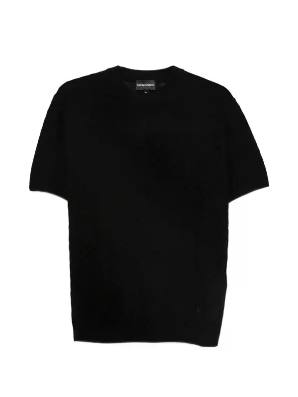 Emporio Armani Round-neck Short-sleeve T-shirt - Black