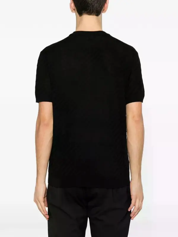 Emporio Armani Round-neck Short-sleeve T-shirt - Black