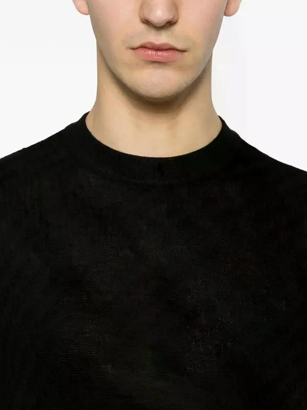 Emporio Armani Round-neck Short-sleeve T-shirt - Black