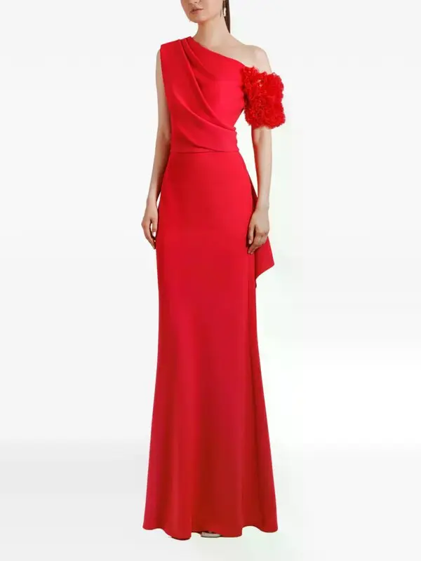 GEMY MAALOUF One-shoulder Gown With Ruffle Detail
