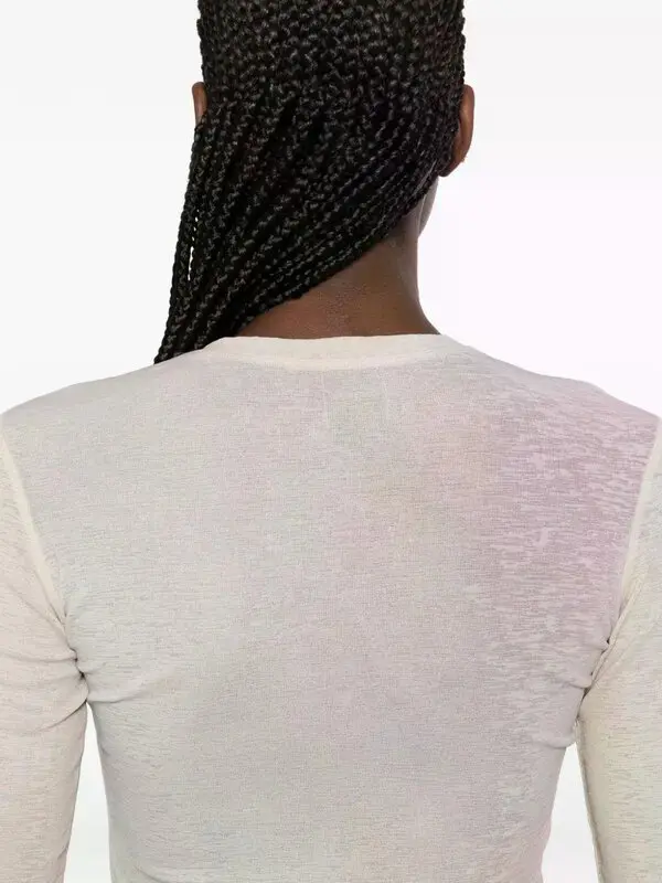 Nanushka Long Sleeve Crewneck Top - Neutrals
