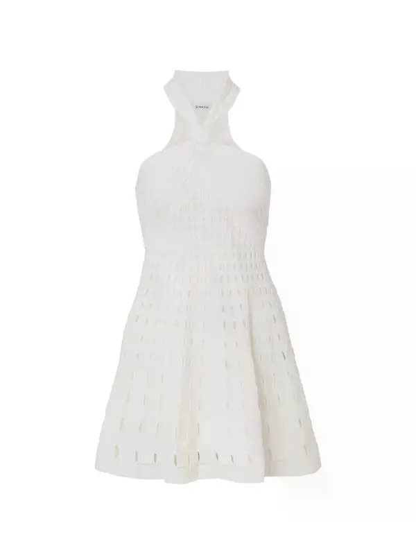 Simkhai Jenna Halter Eyelet Dress - White
