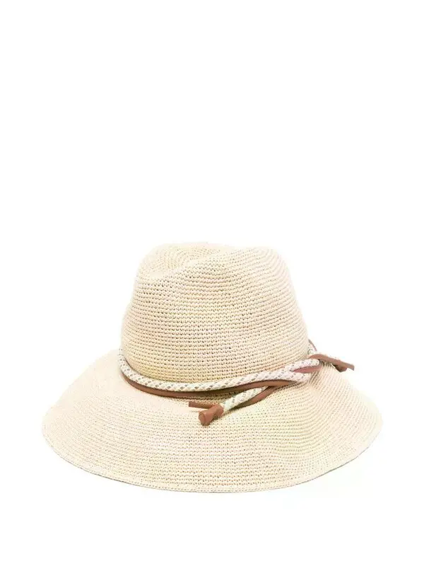 Giorgio Armani Woven Rope Band Hat - Neutrals