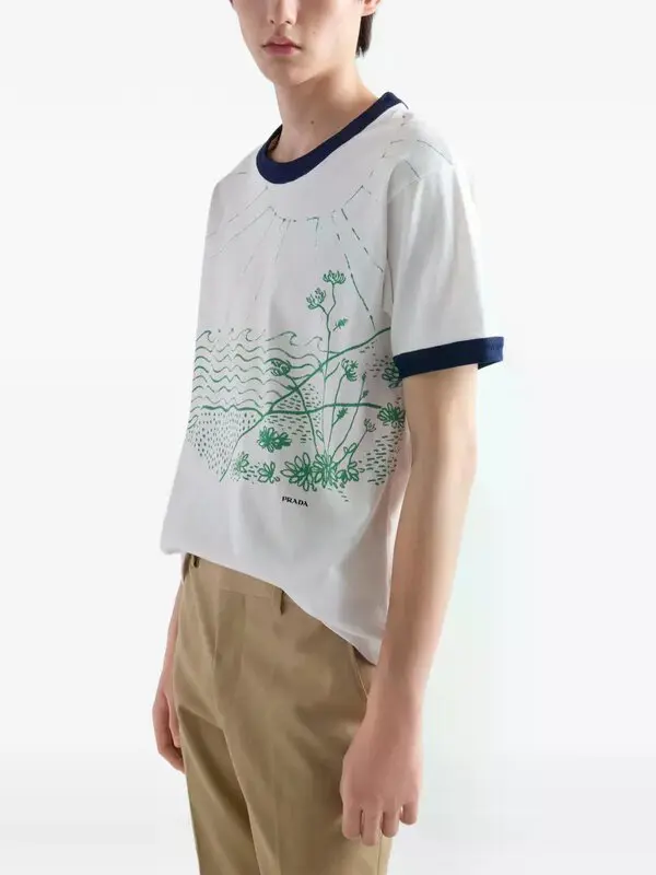 Prada Printed Cotton T-shirt