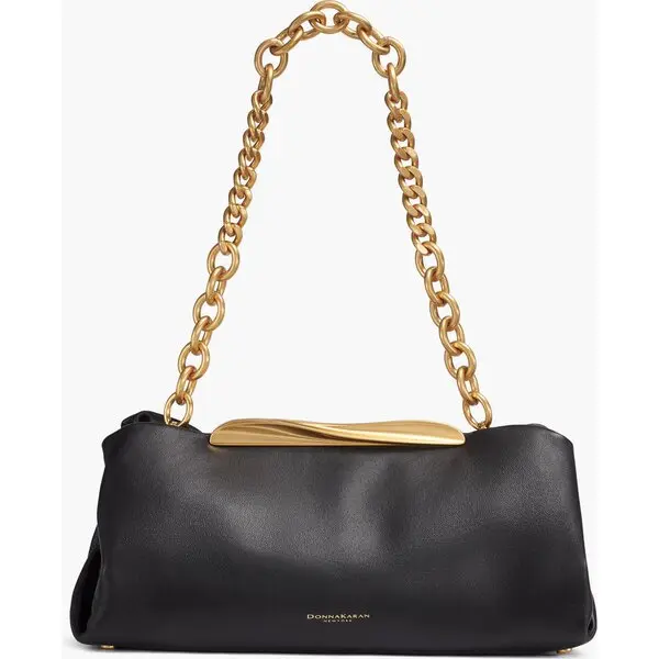 Donna Karan New York Poplin Clutch - Blk/gold