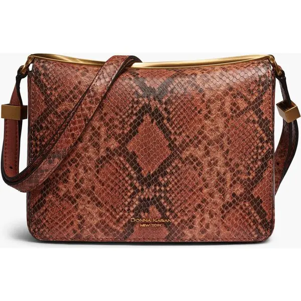 Donna Karan New York Jericho Snake Shoulder Bag - Amber