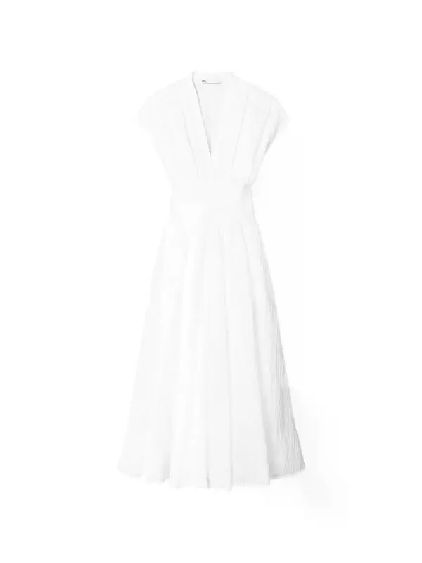 Tory Burch V-neck Linen Blend Dress