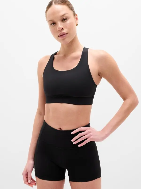 Athleta Interval Mesh Sports Bra D-dd - Black