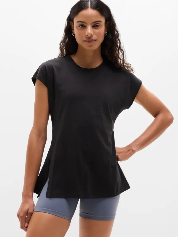 Athleta Favorite Cotton Dolman Tee - Black