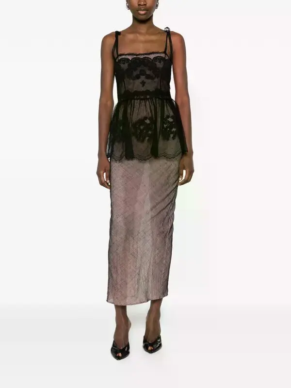 Alessandra Rich Lace-tie Evening Dress