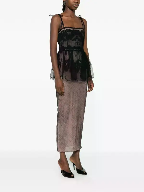 Alessandra Rich Lace-tie Evening Dress