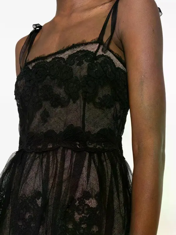 Alessandra Rich Lace-tie Evening Dress