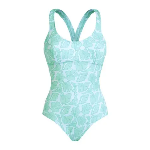 Vilebrequin Seashells Print One-piece Swimsuit With Crossed Back Straps - Blue