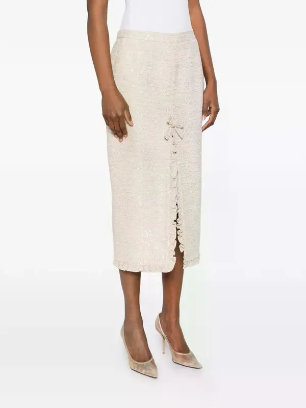 Alessandra Rich Bow-embellished Sequined Midi Skirt
