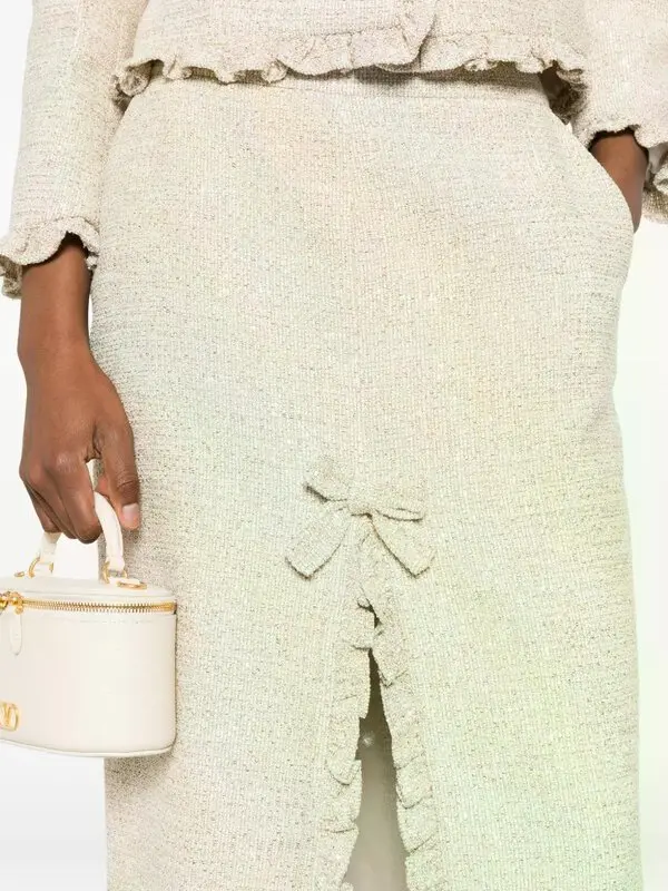 Alessandra Rich Bow-embellished Sequined Midi Skirt