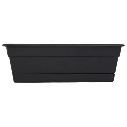 BLOEM 18 Inch Dura Cotta Window Box Planter - Black