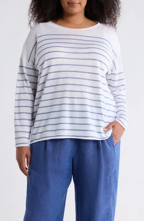 Eileen Fisher Organic Linen & Organic Cotton Crewneck Sweater - Haze