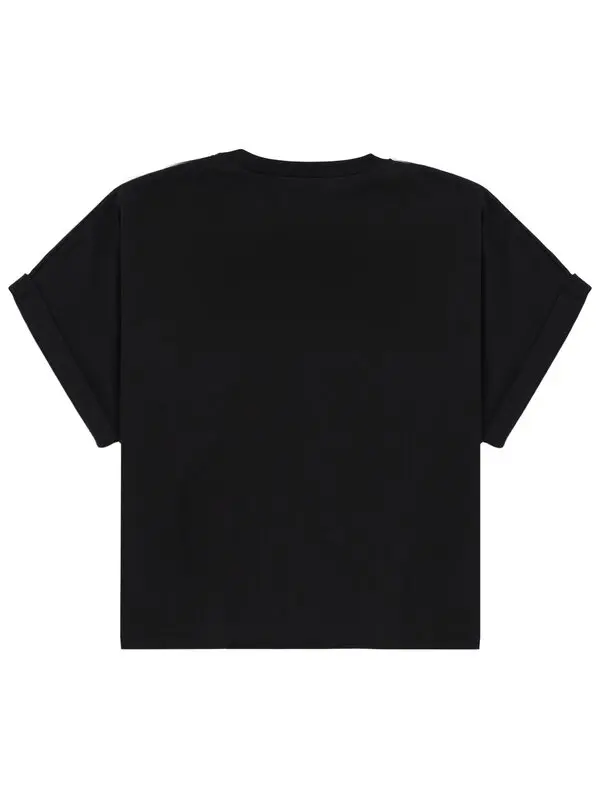 Balmain Cropped T-shirt With Logo - Black