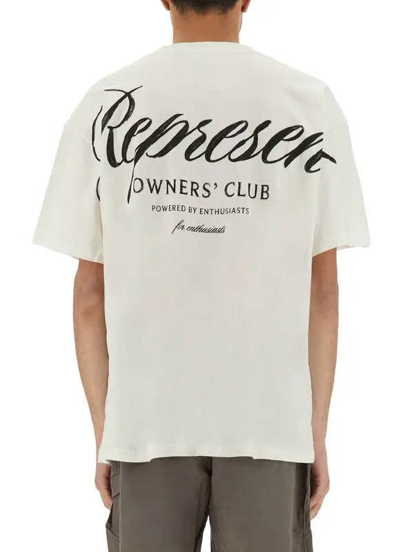 REPRESENT Owners Club Script" T-shirt - White