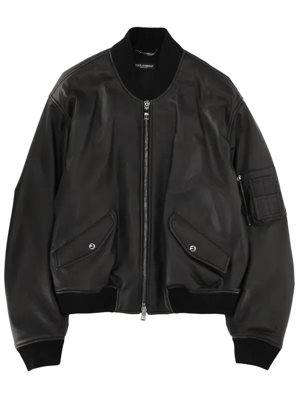 Dolce & Gabbana Leather Jacket - Black