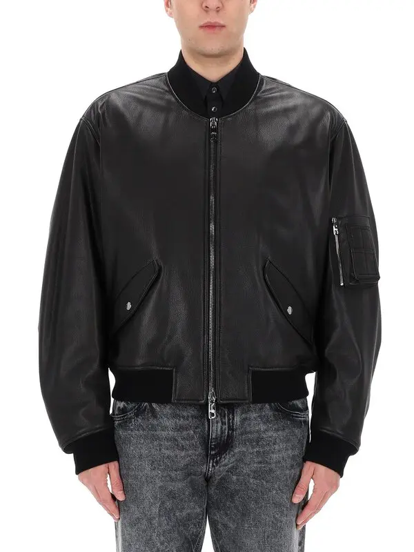 Dolce & Gabbana Leather Jacket - Black