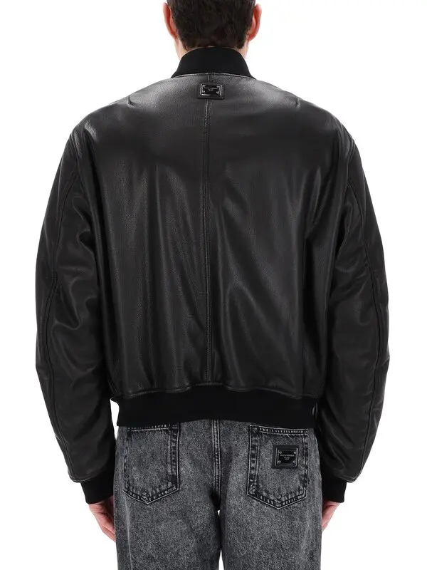 Dolce & Gabbana Leather Jacket - Black