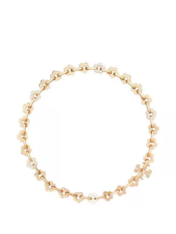 Tory Burch Forget Me Not Interlocking Necklace - Gold