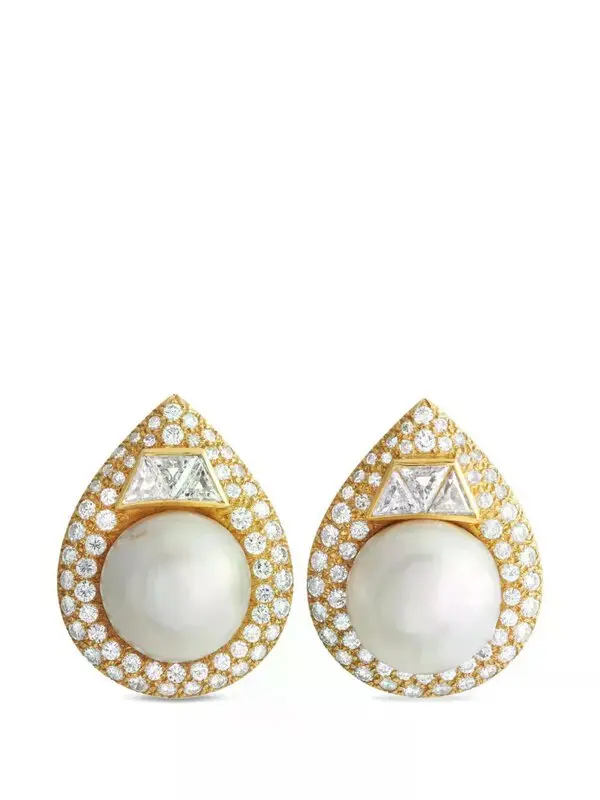 LB EXCLUSIVE Diamond And Pearl Earrings - Gold
