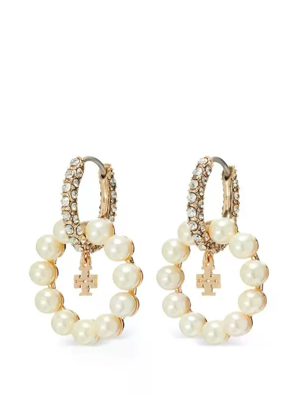 Tory Burch Moondance Pearl Hoop Earrings