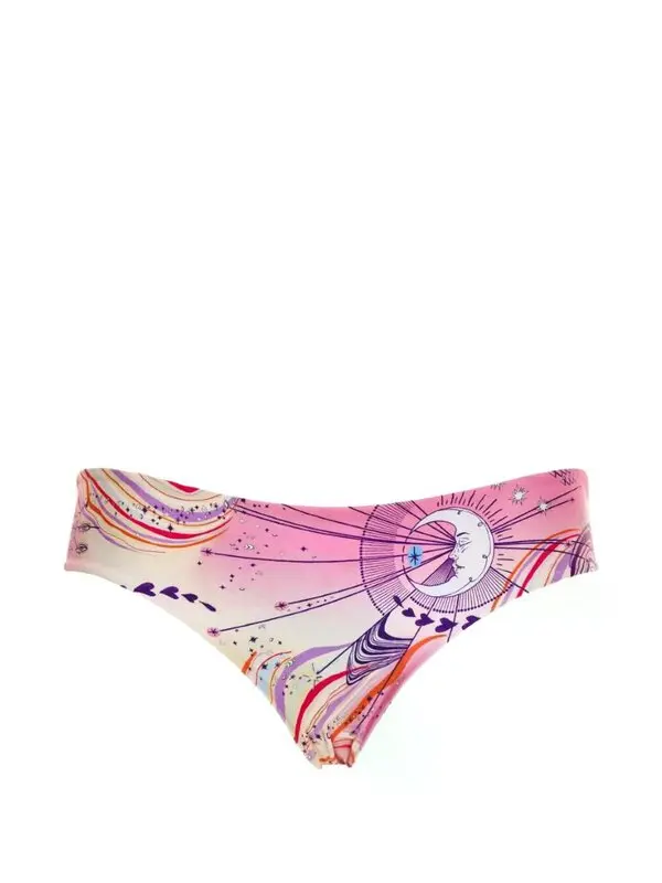 Agua Bendita Printed Bikini Bottom - Pink