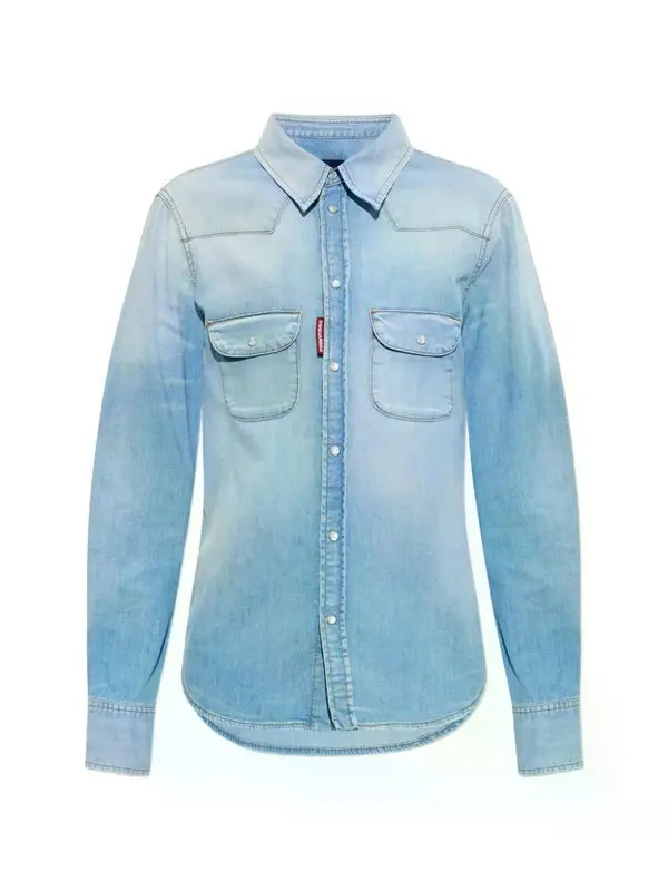 Dsquared2 Western Pocket Cotton Shirt - Blue