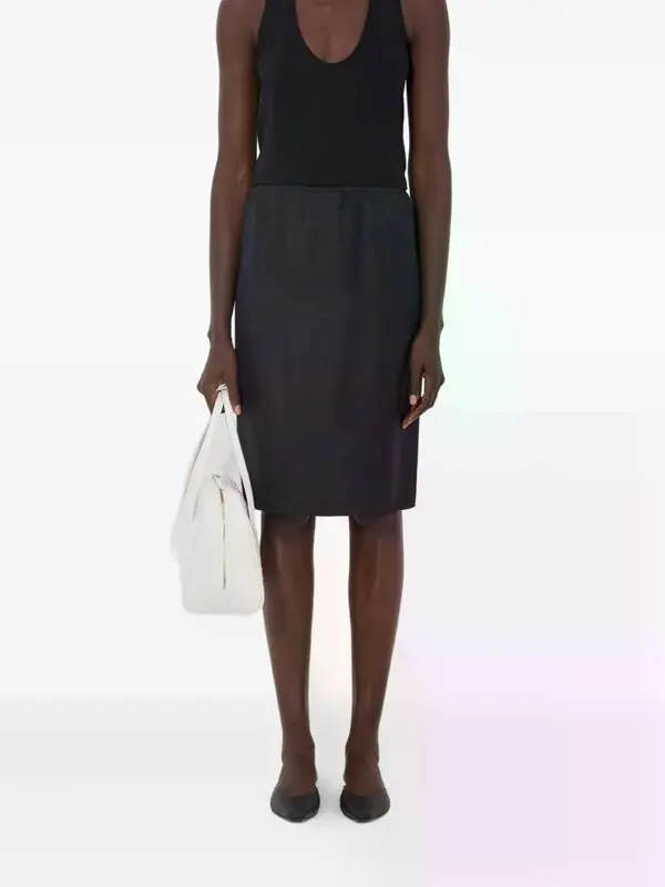 Loulou De Saison Vasali Elasticated Silk Midi Skirt - Black