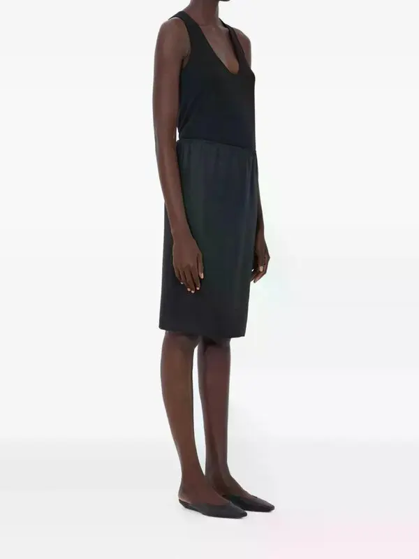 Loulou De Saison Vasali Elasticated Silk Midi Skirt - Black