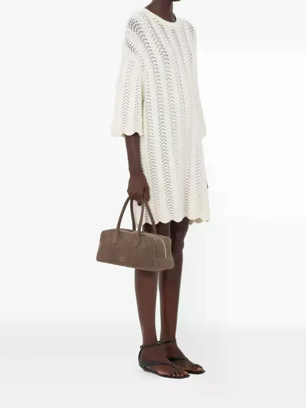 Loulou De Saison Crochet Knit Midi Dress - Neutrals