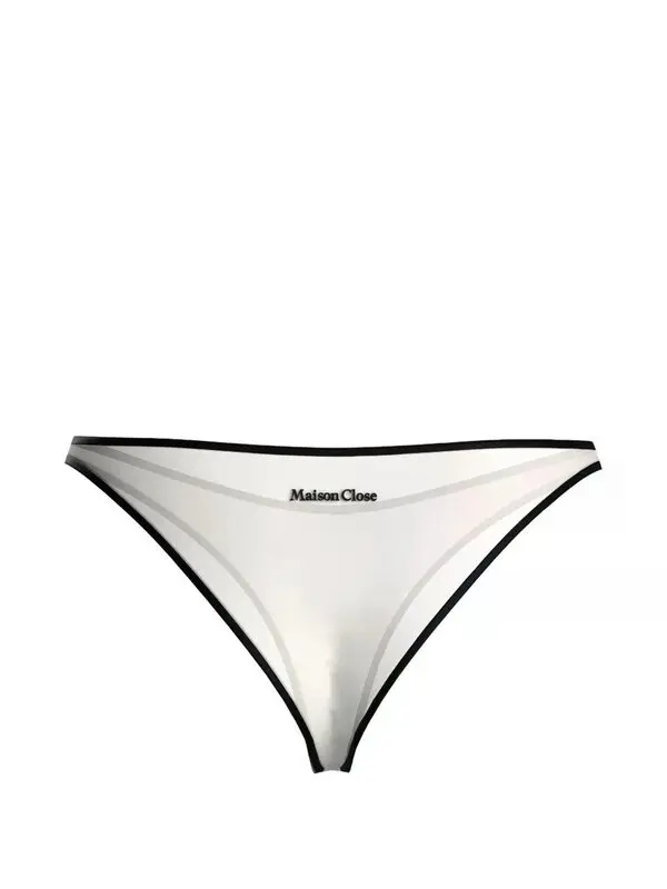 MAISON CLOSE La Parisienne Contrasting-trim Briefs - Neutrals