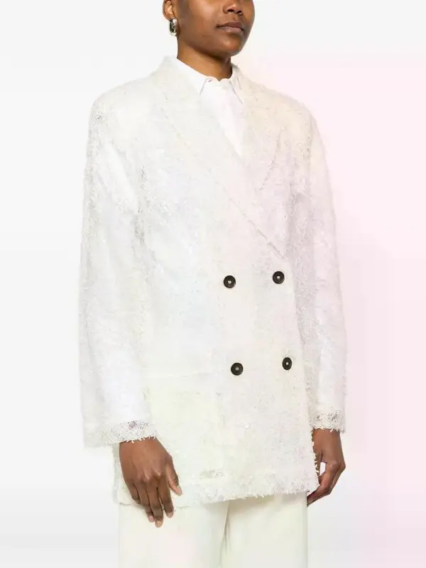 Erika Cavallini Double-breasted Fringed Jacket