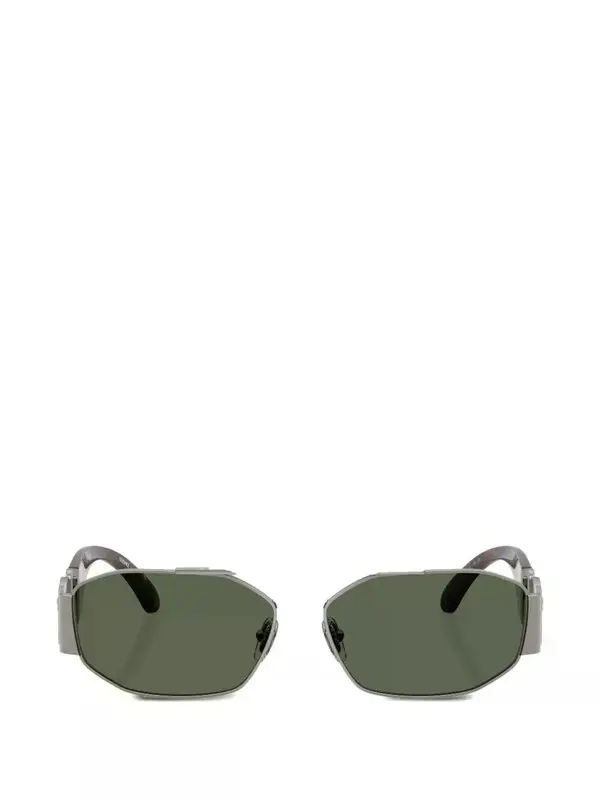 Versace Geometric Sunglasses With Medusa Detail - Silver
