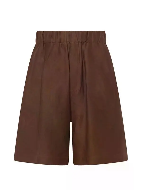 LANEUS Elasticated-waistband Shorts - Brown