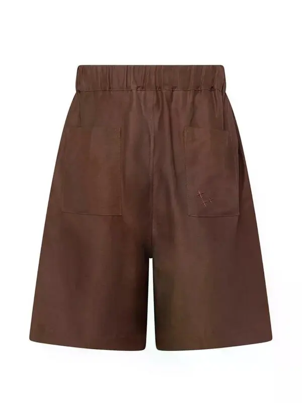 LANEUS Elasticated-waistband Shorts - Brown