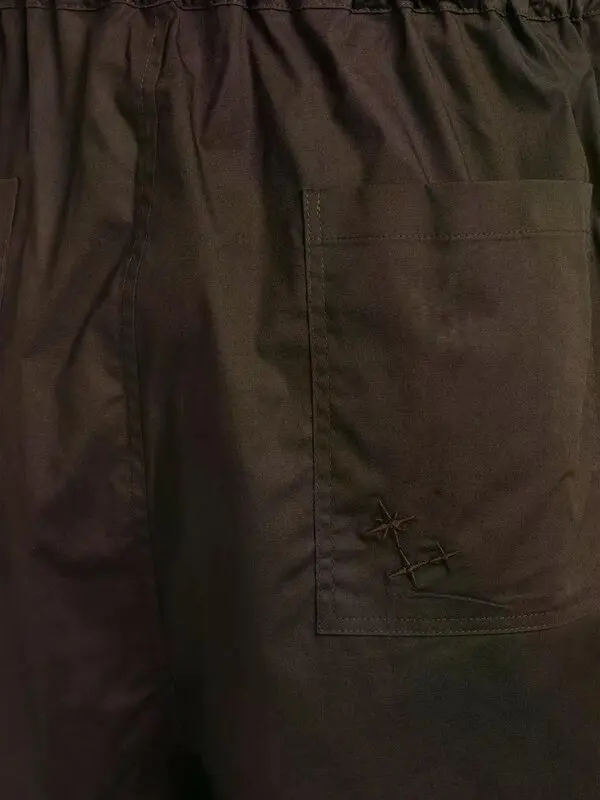 LANEUS Elasticated-waist Patch-pocket Bermuda Shorts - Brown