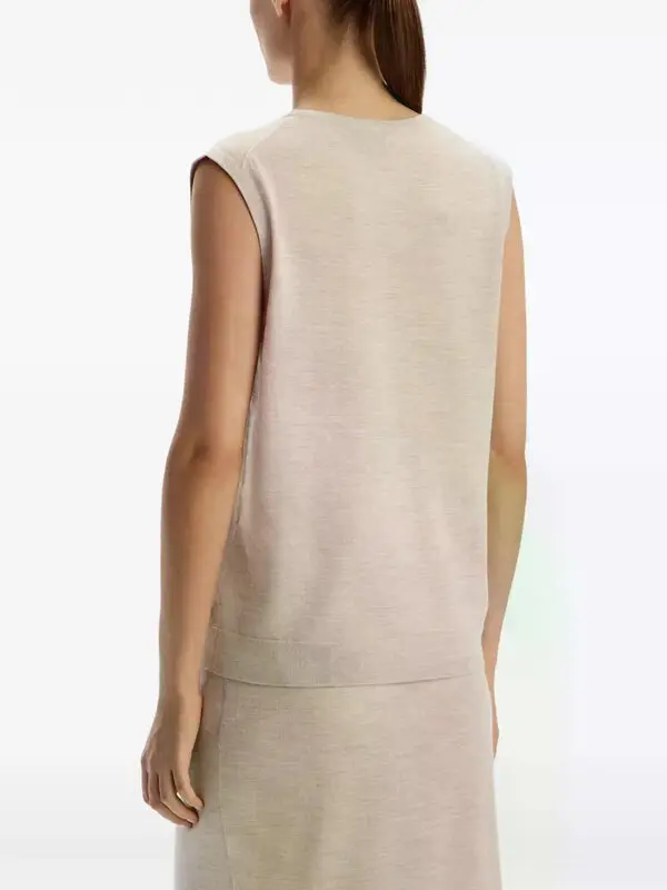 12 STOREEZ Sleeveless Scoop Neck Merino Wool Top